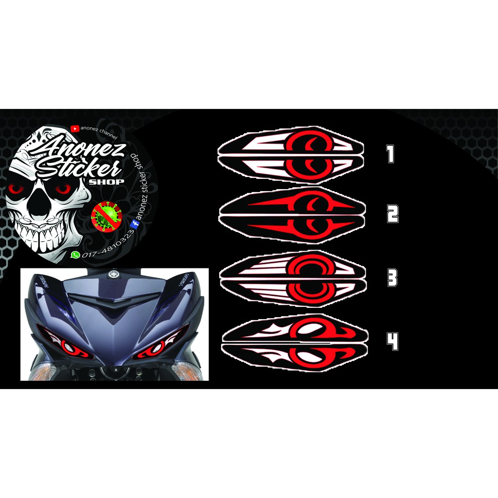 Sticker Lampu Mata Ysuku Y15zr v1 v2 (tinted merah) | Shopee Malaysia