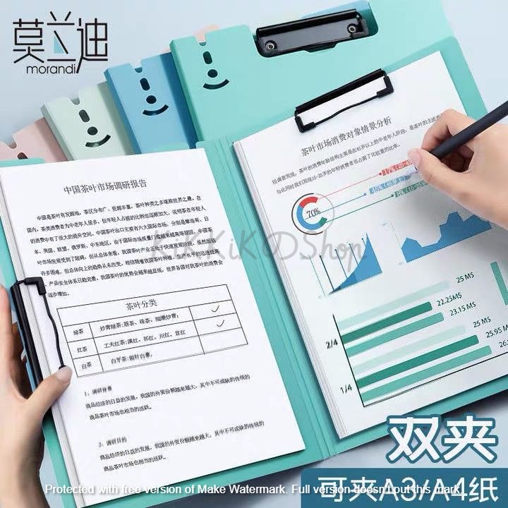 Morandi A4 Lay-Open Pandding File Double Clip Multi-Functional Board ...