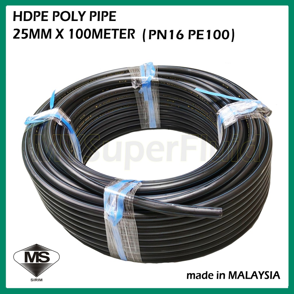 25MM X 100Meter HDPE POLYPIPE Poly Pipe PN16 PE100 SDR11 (SIRIM ...