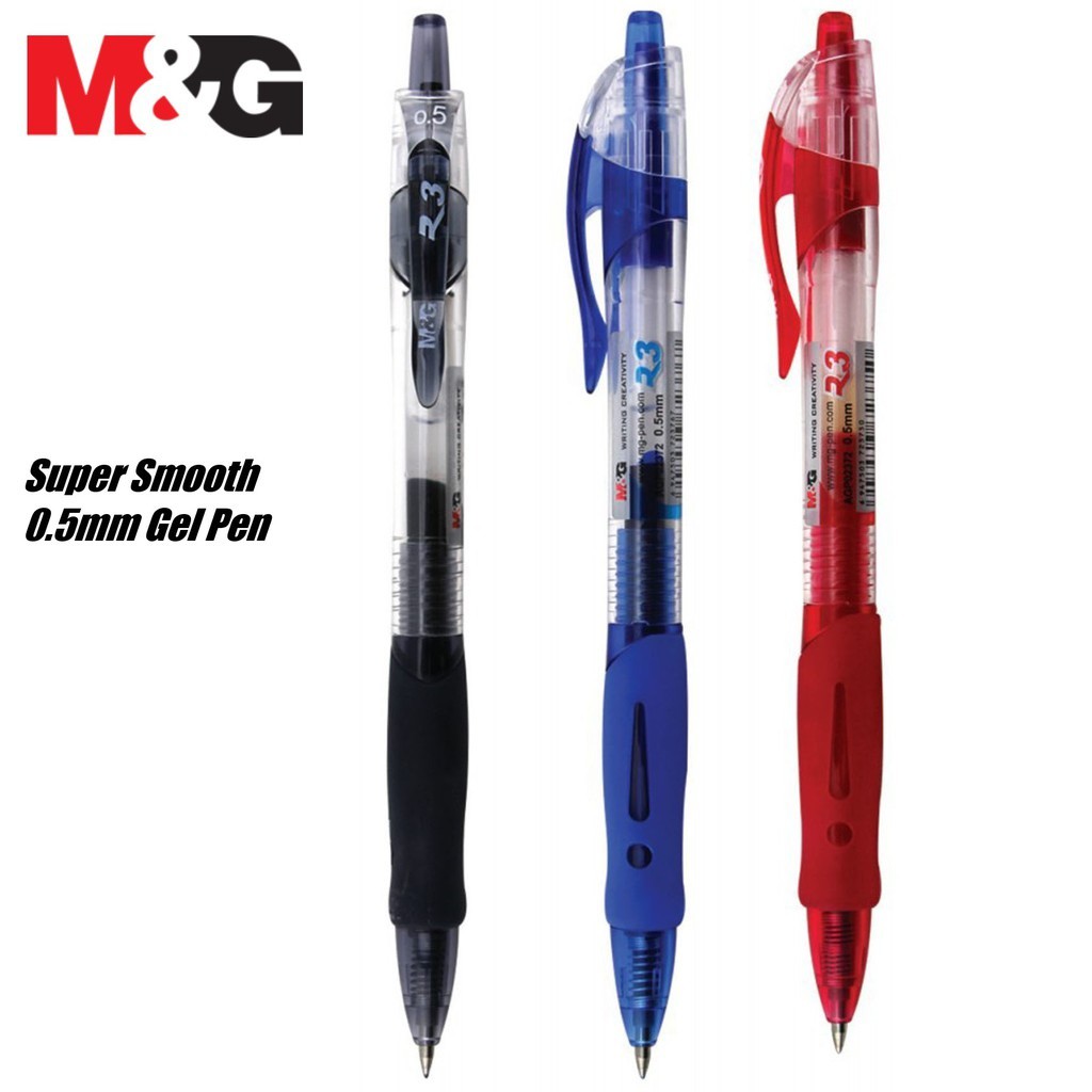 (Ready Stock)M&G R3/R5 Retractable Gel Pen 0.5 / 0.7mm Bullet Nib ...