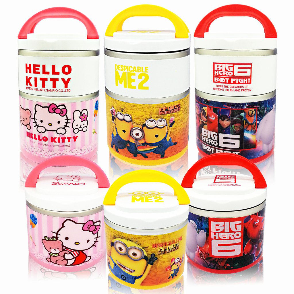 Single/Double Layer Cartoon Stainless Steel Round Lunch Box/Food ...