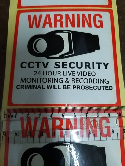 CCTV sticker Video Surveillance Security Camera Video CCTV PVC Sticker ...