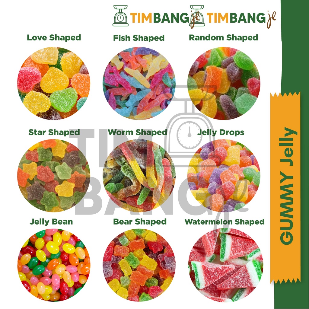 Gummy Jelly Sweets Candy Worm Shaped Mix Pastilles Jelly Asam Rainbow ...