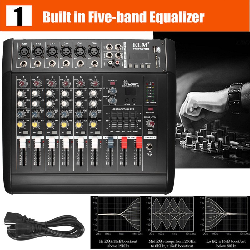 ⭐ready stock⭐ hot🔥🔥6 channel power amplifier mixer audio 110-220v ...