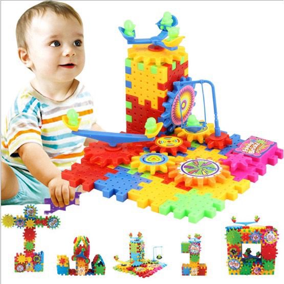 DIY Electric Building Blocks Gears Creative Educational Learning Kids ...