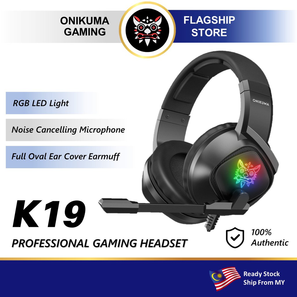 ONIKUMA K19 RGB light Gaming Headphones Oval-Ear Earphones Gaming ...