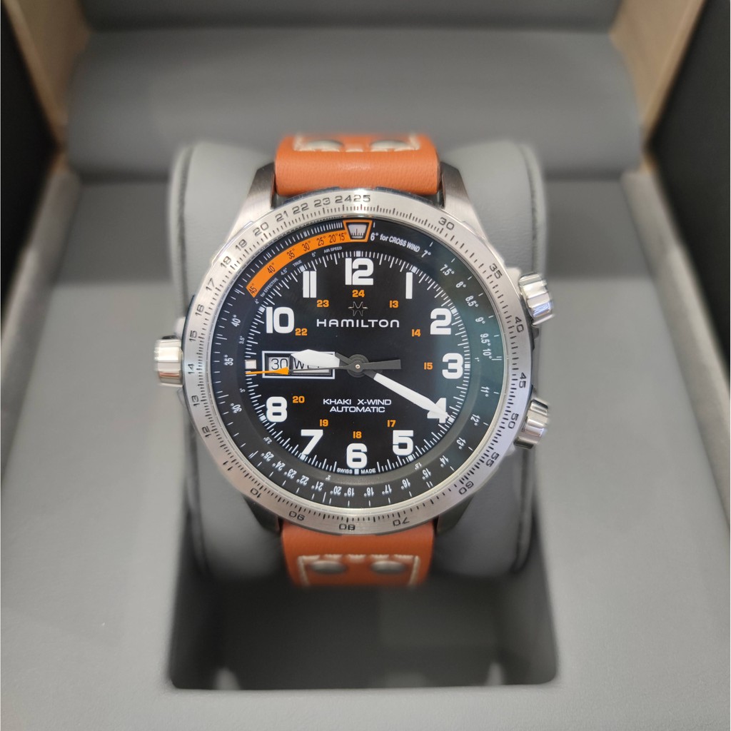HAMILTON KHAKI AVIATION X-WIND DAY DATE AUTO 45MM H77755533 | Shopee ...