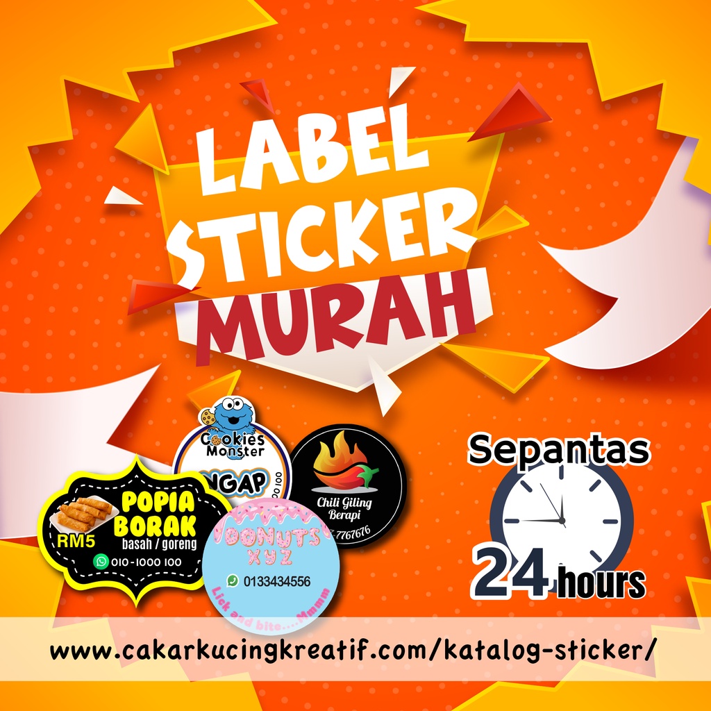 (100 pcs) Sticker Label Produk cantik 7cm - 10cm | Shopee Malaysia