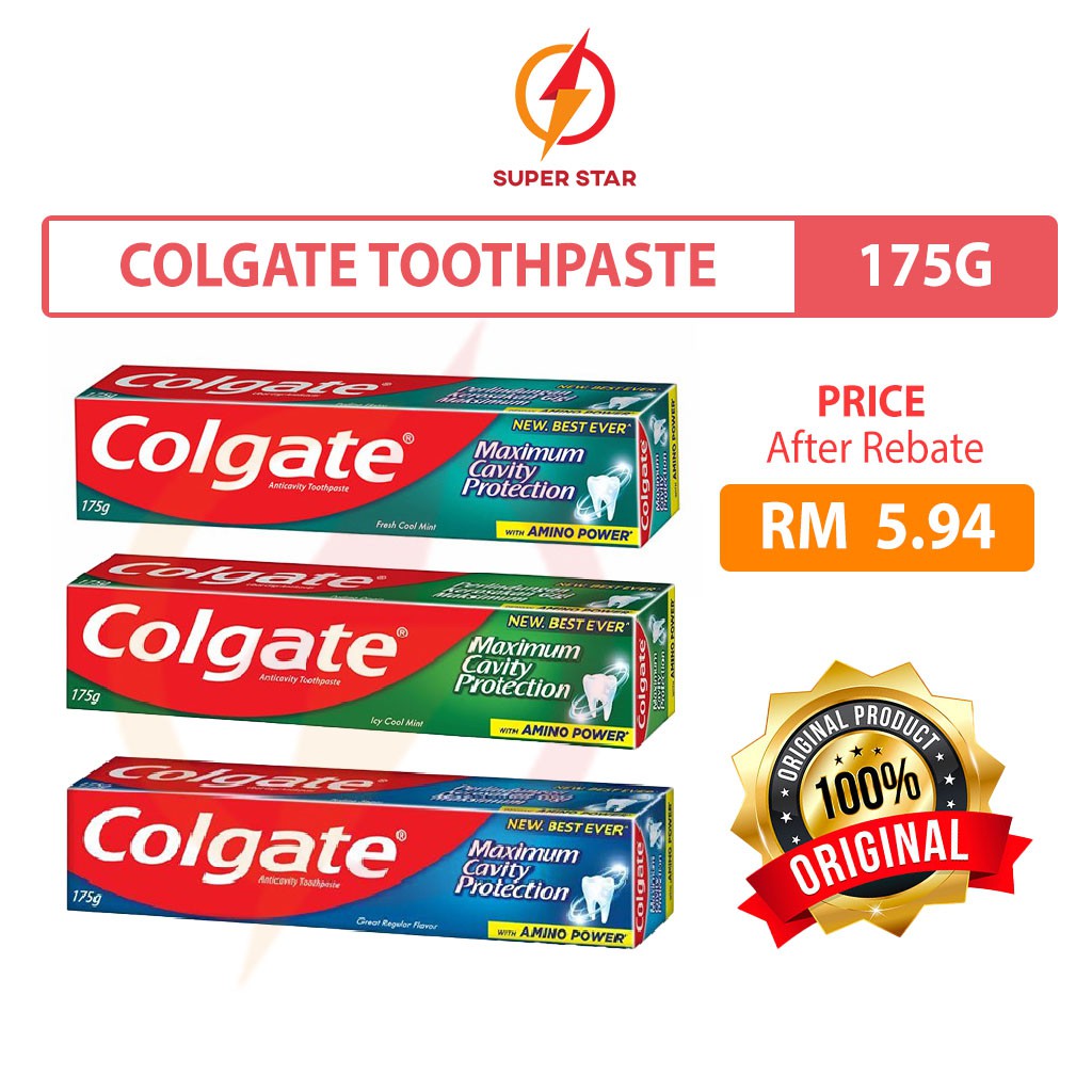 Colgate Fresh Cool Mint / Great Regular Flavour / Icy Cool Mint 175g ...