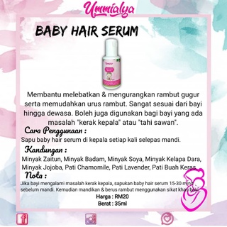 UMMIALYA BABY HAIR SERUM BAYI Minyak Rambut Bayi dan Kanak-kanak ...