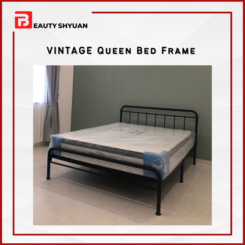 VINTAGE Queen Bed Frame Queen Katil Queen Katil Besi Queen Katil Queen ...