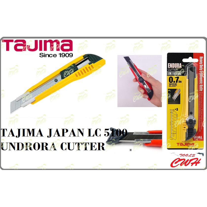 TAJIMA HEAVY DUTY ERGONOMIC HAND KNIFE CUTER ENDURA BLADE UTILITY KNIFE 18MM (LC-501) MADE IN ...