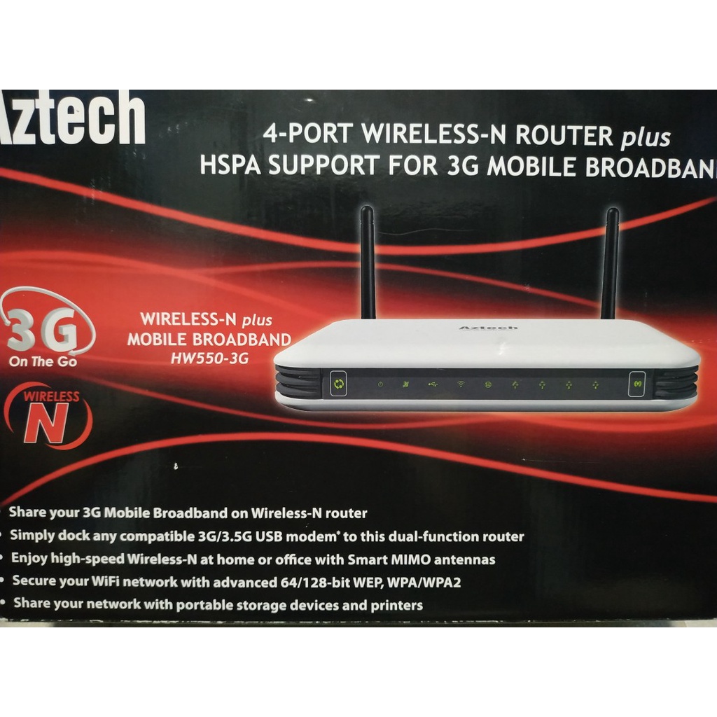 Aztech 4-Port Wireless-N Router Plus HSPA Support For 3G Mobile ...