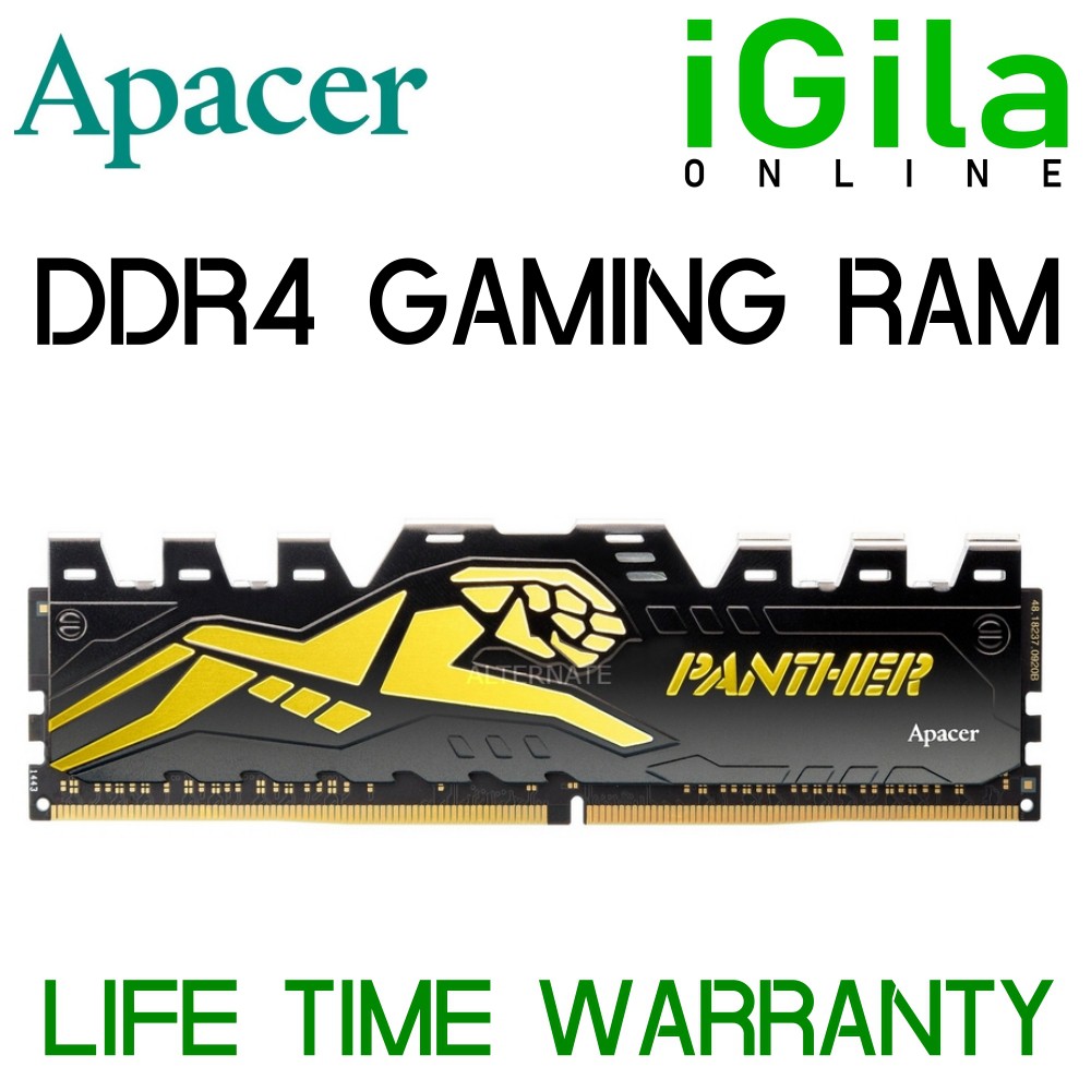 APACER PANTHER 4GB / 8GB DDR4-2666MHZ/3200MHZ GAMING PC RAM BLACK. LIKE ...