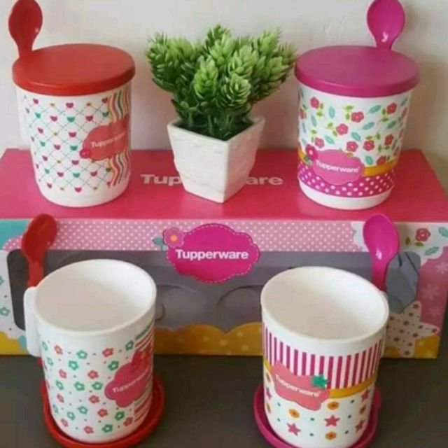 Tupperware 350ml Blushing Mug with seal + hanging spoon (PINK MUGS ...