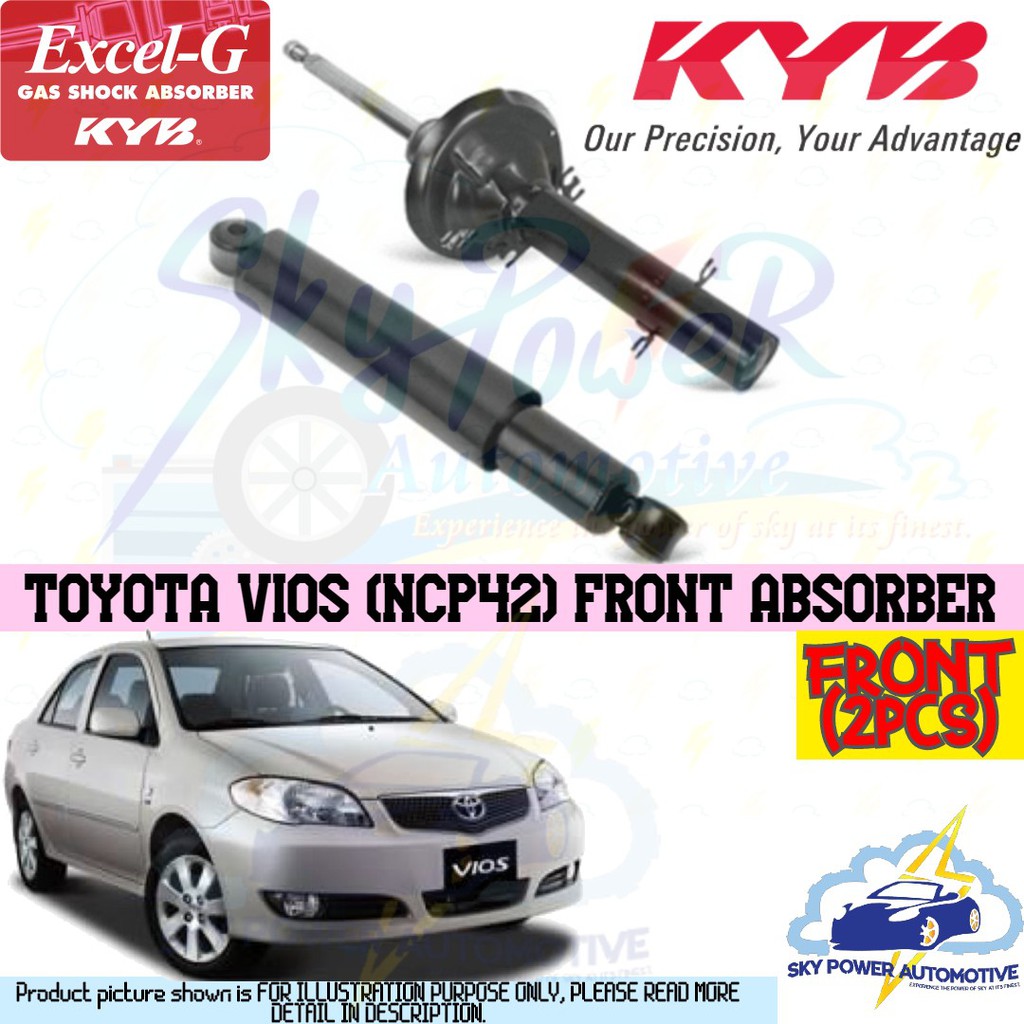TOYOTA VIOS (NCP42) KAYABA (KYB) EXCEL-G GAS SHOCK ABSORBER (FRONT 2PCS ...
