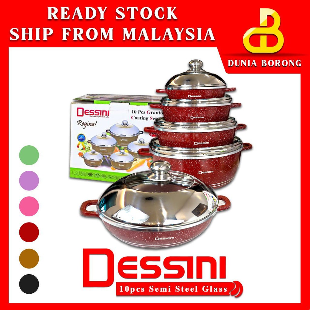 [READY STOCK] 10 Dessini Italy Cookware [Semi Steel Glass] | Shopee ...