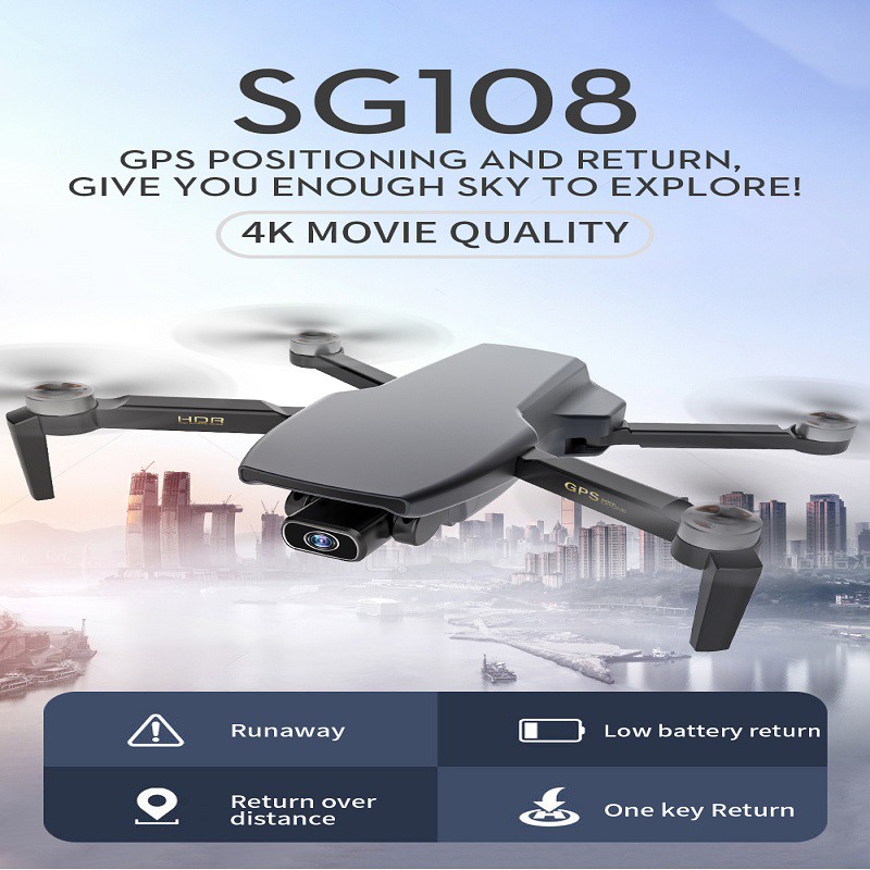 Sg108 4k hd drone 5g wifi gps mini drone brushless motor fpv drone ...