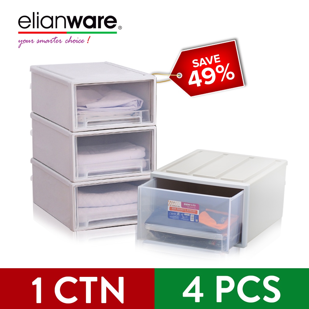 Elianware Signature Large Stackable Drawer Storage Box (4 Pcs) | Shopee ...