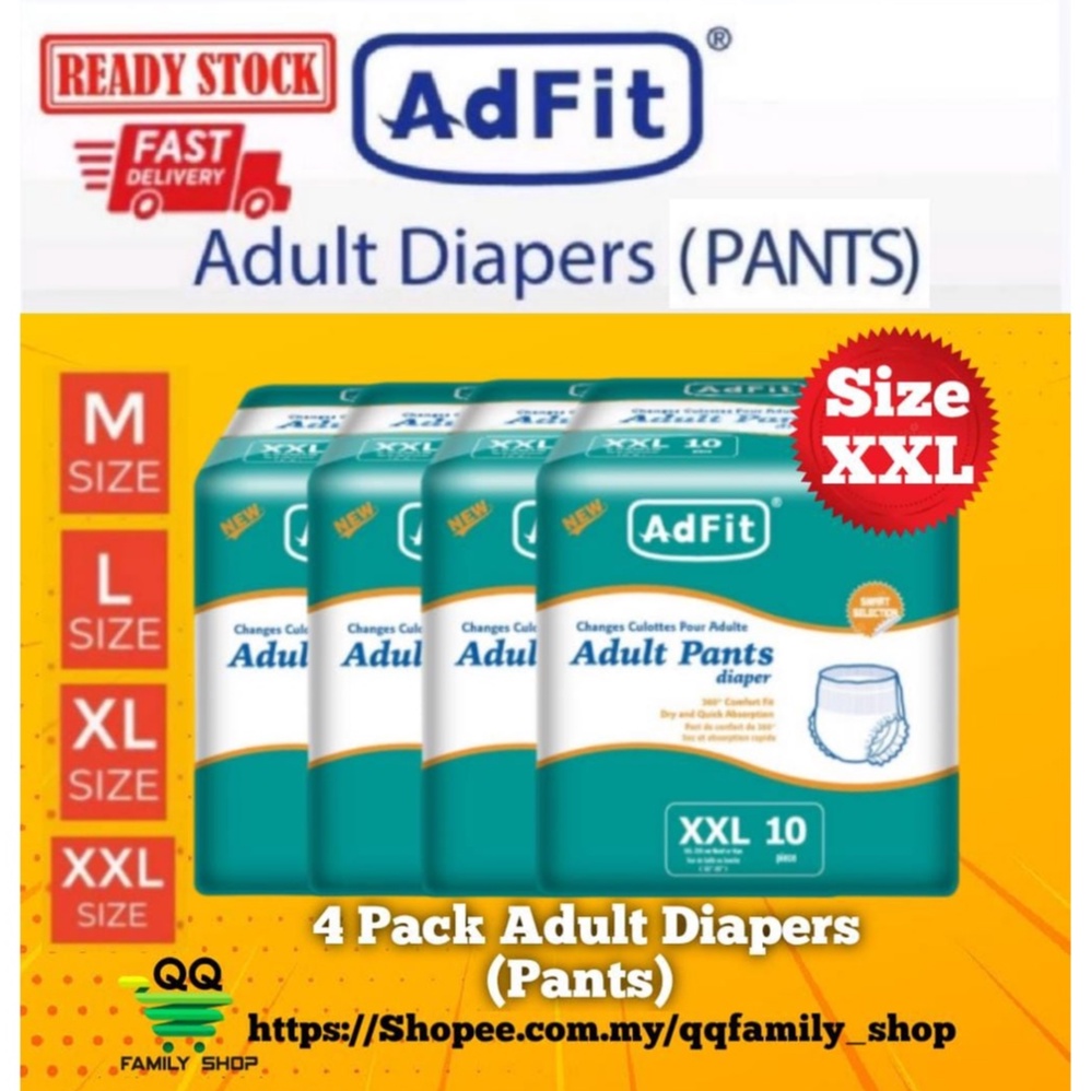 Adfit 4 Packs Combo Adult PANTS Diaper (M/L/XL/XXL) | Shopee Malaysia