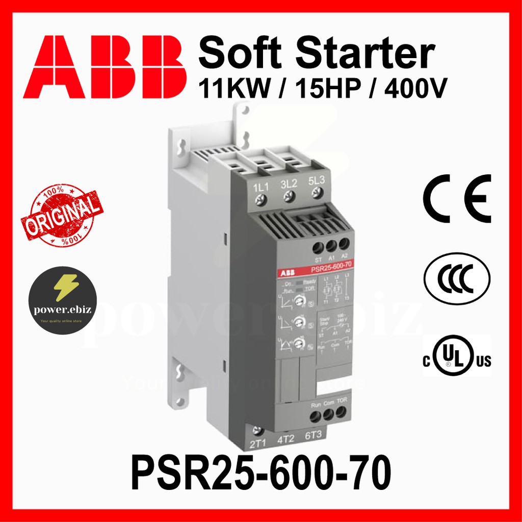 ABB SOFTSTARTER PSR25-600-70 11KW / 15HP / 400V Soft Starter (1SFA896108R7000) | Shopee Malaysia