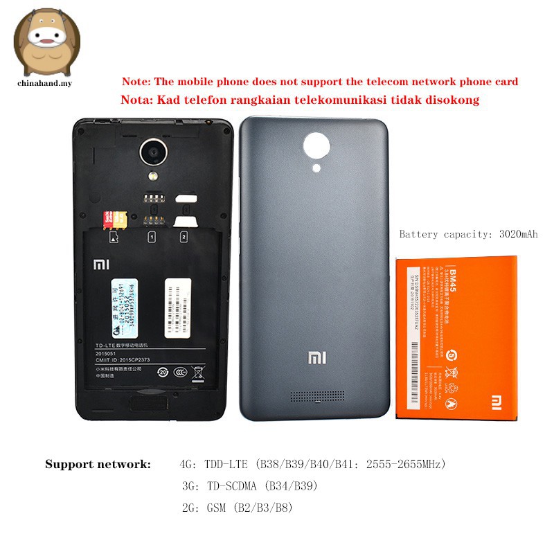 ♟Original Xiaomi Redmi Note2 Android Smart Phone 2G Ram 16G Rom Handphone 5.5 inch Mobile | BeeCost