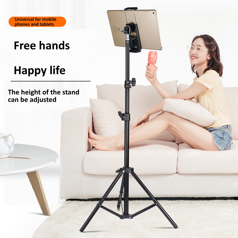 Adjustable Tripod Floor Stand Tablet Holder Stand for 4-11 Inches ...