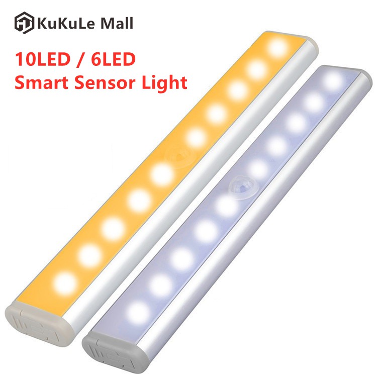 New LED Sensor Lamp Motion Sensor Light USB Rechargeable Wardrobe Light ...