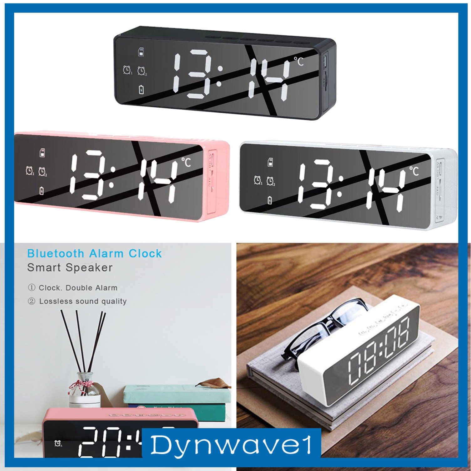 Portable Wireless Bluetooth5.0 Speaker Subwoofer Dual Alarm Clock ...