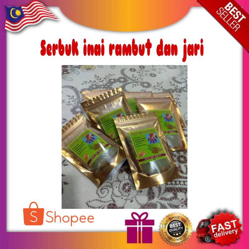 Serbuk Inai merah asli rmbut dan jari readystok | Shopee Malaysia