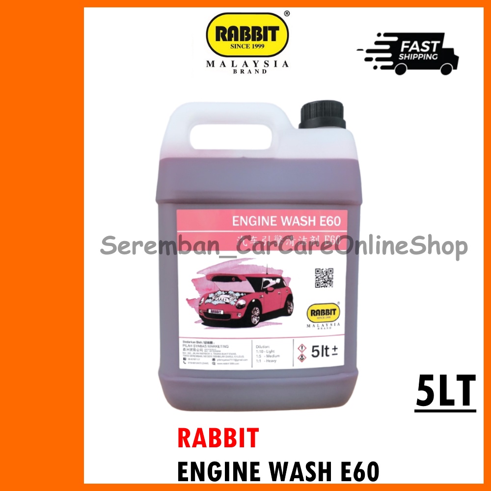 RABBIT ENGINE WASH E60 - 5Lt - Super Engine Degreaser Chemical Cuci ...