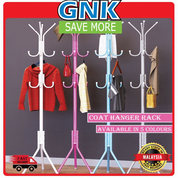 [ GNK ] Coat Hanger Rack 12 Hooks Hanging Pole for Hat Clothes Jacket ...