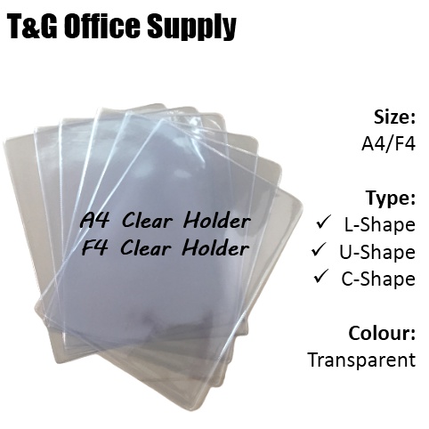 A4/F4 Size Clear Holder L-Shape / U-Shape / C-Shape (Transparent Folder File) | Shopee Malaysia