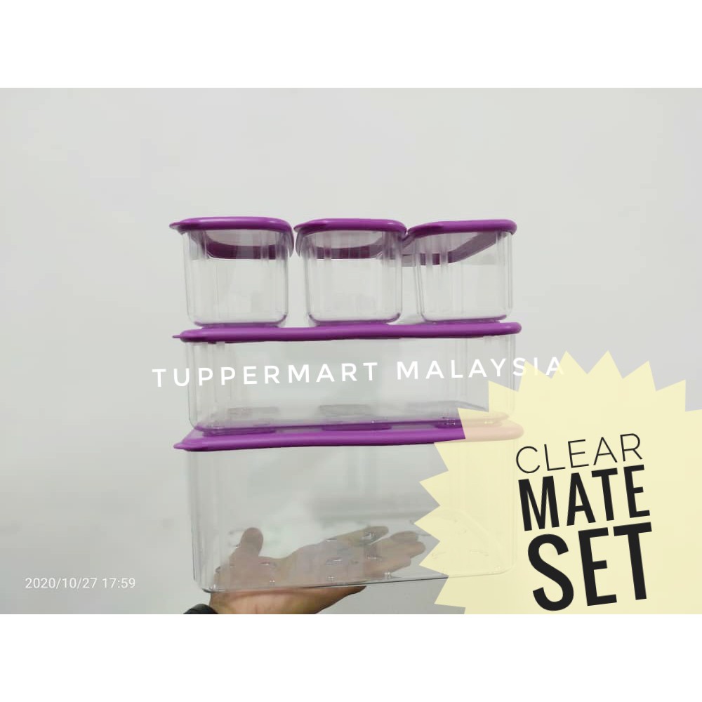Tupperware Clear Mate Set Purple (Rare) | Shopee Malaysia