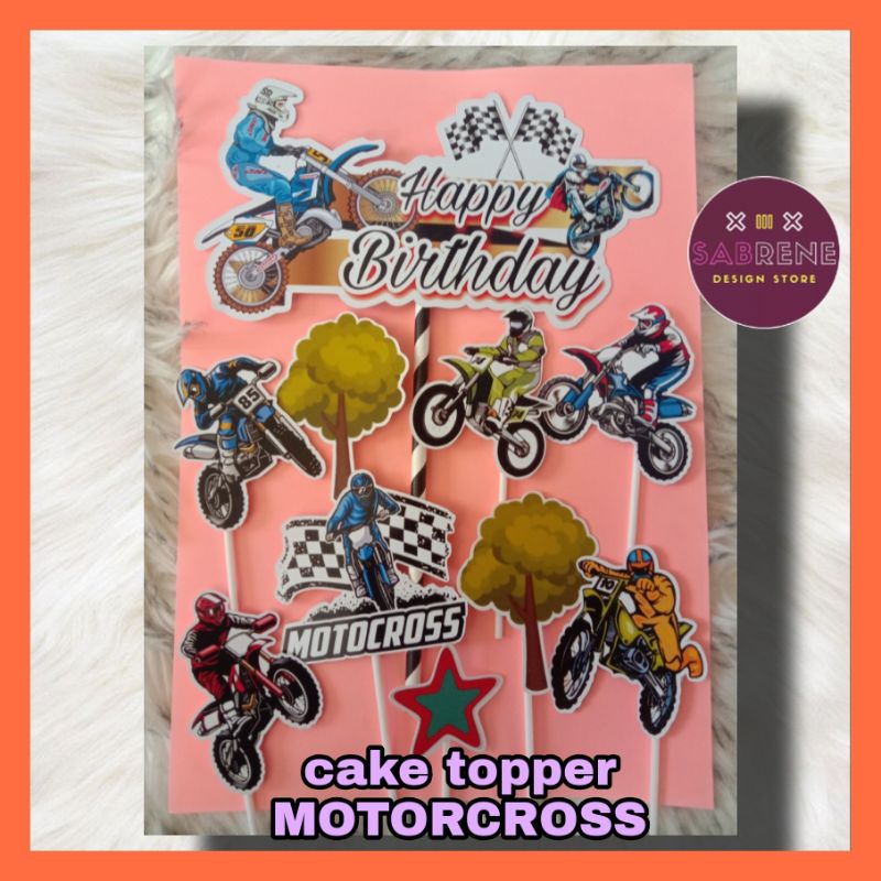 MOTORCROSS Cake Topper Ready Stock | Shopee Malaysia