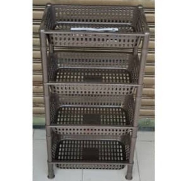 3Tier 4Tier Rack/Rak tingkat Plastik/Plastic Basket/Rak bawang/Rak ...