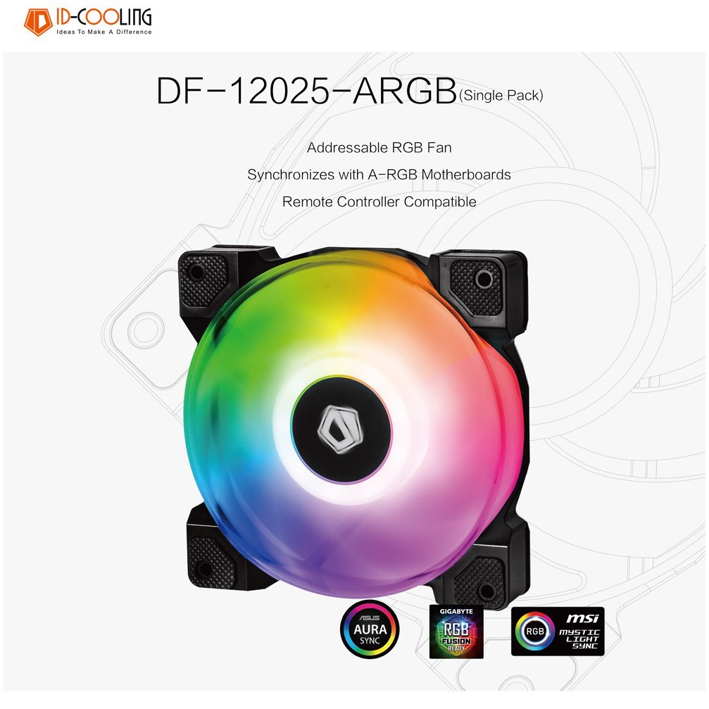 ID Cooling DF12025 120mm Fan ARGB (Best RGB Fan in market) | Shopee Malaysia