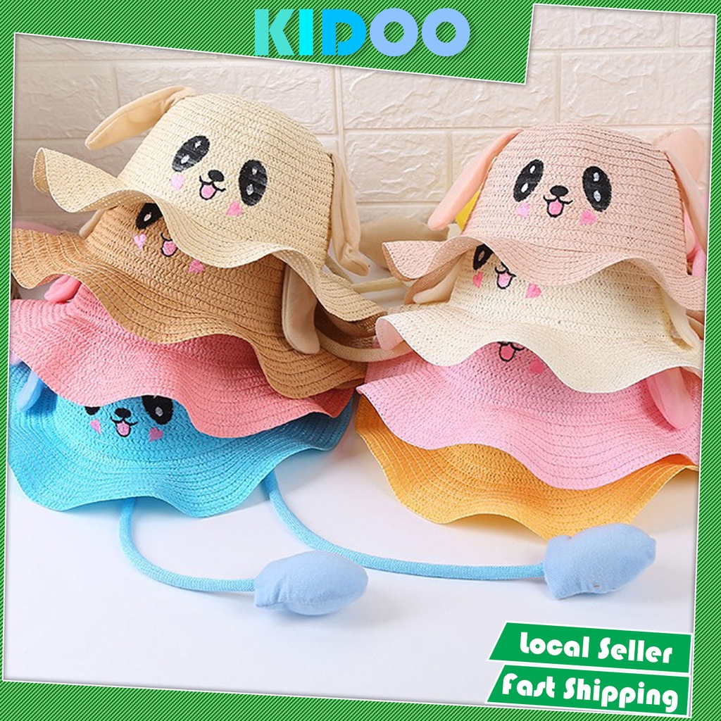 Kidoo Cute Tik Tok Rabbit Straw Hat Ear Moving Colorful Hat Cap Animal ...