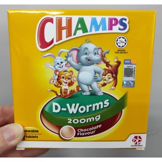CHAMPS D-WORM Ubat Cacing Champs/Deworming Tablet/Kunyah/Chewable ...
