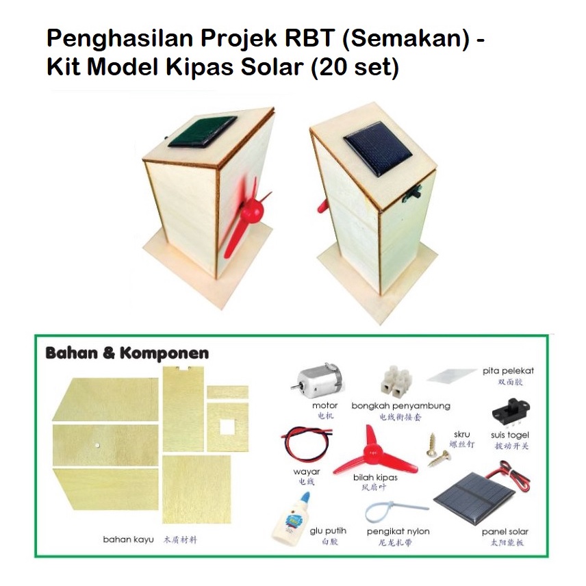 Kit Model Kipas Solar Penghasilan Projek RBT Tahun 5 (20 set) | Shopee ...