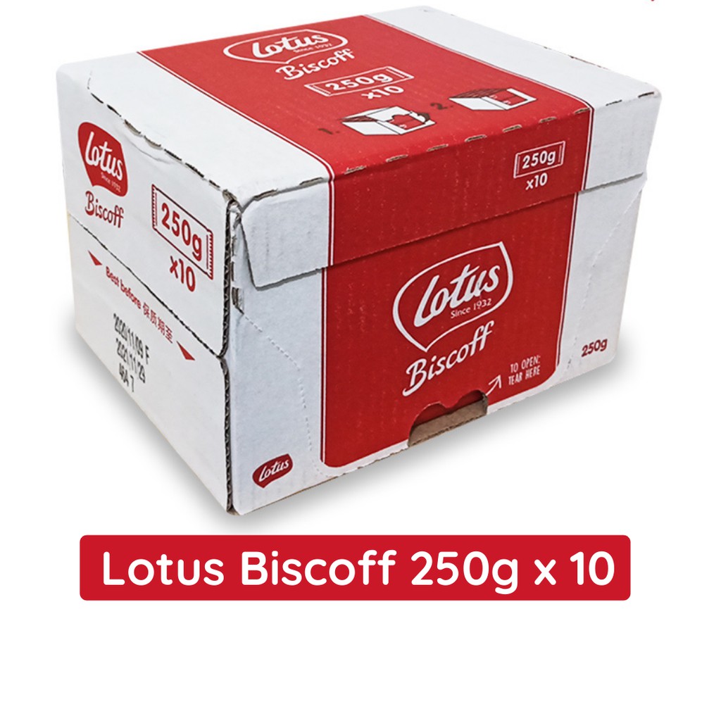 (Exp 15.8.2022) Lotus Biscoff Biscuits 1 carton 250g x 10 packets ...