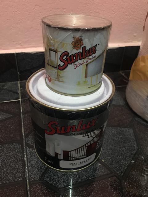 250ML SUNLUX Gloss Paint Glossy Wood Or Metal Paint / Cat Kayu Dan Besi ...