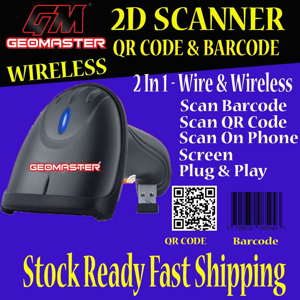 Hi-speed Wired And Wireless QR Code Scanner , Barcode Scanner - 2 Years ...