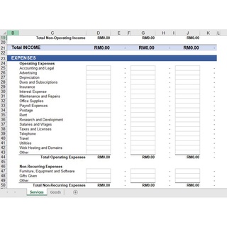 [#13] Profit and Loss Projection Excel Template / Contoh Template Excel ...