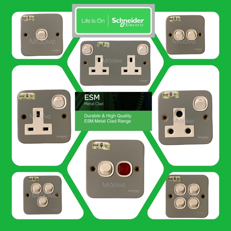 Schneider ESM Metal Clad Switch & Socket | Shopee Malaysia