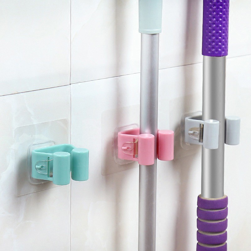 Mop Holder Mop Hooks Wall Mounted Trackless Bathroom Mop Hook Hooks ...