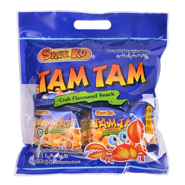 Snek Ku Tam Tam Crab Flavoured Snack Family Pack Jajan 8X25G | Shopee ...