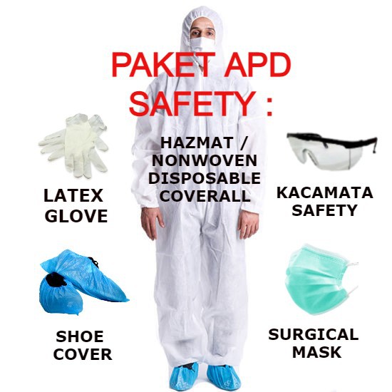 Complete APD Package SAFETY HAZMAT COVERALL GLOVES Mask SHOE COVER ...