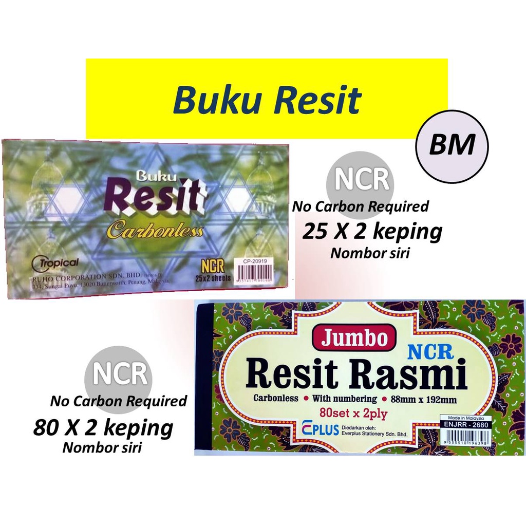Official Jumbo Receipt Book / Buku Resit Rasmi / 正式收据 With Numbering ...