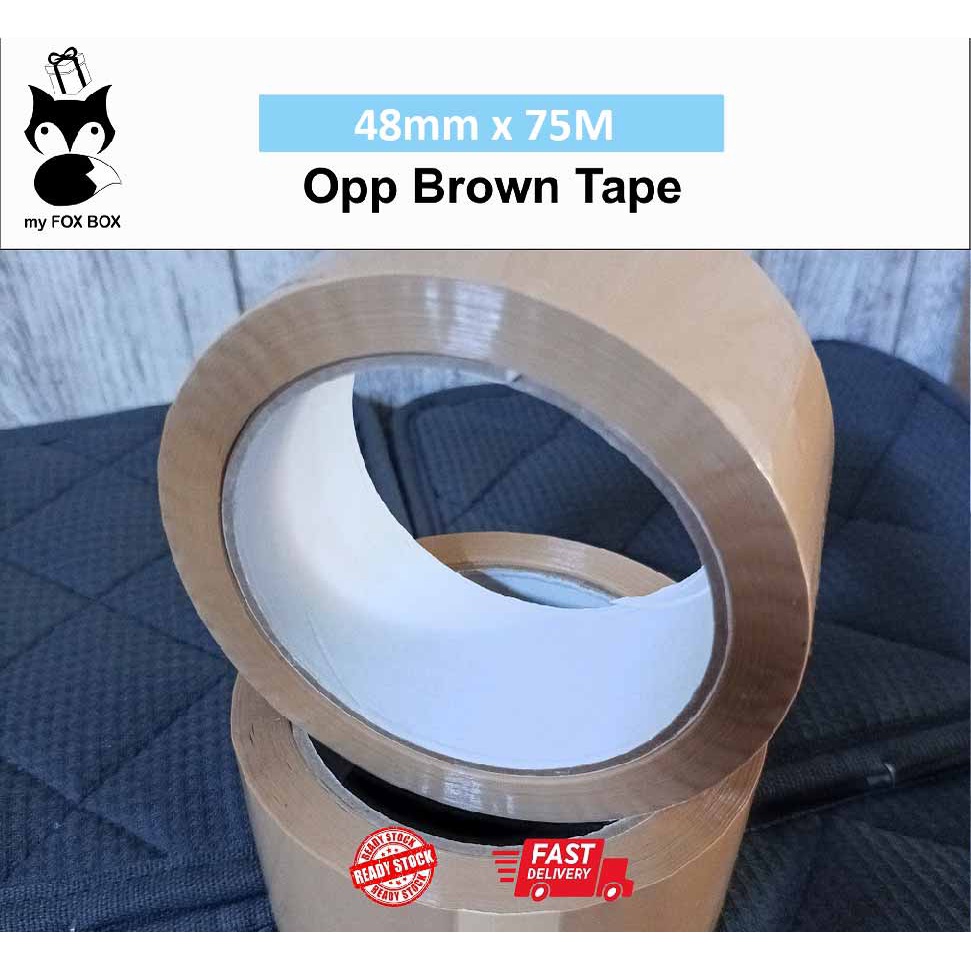 MYFAVORPACKAGING OPP Tape Brown Tape Cellophane Tape 48mm x 75 Meter ...